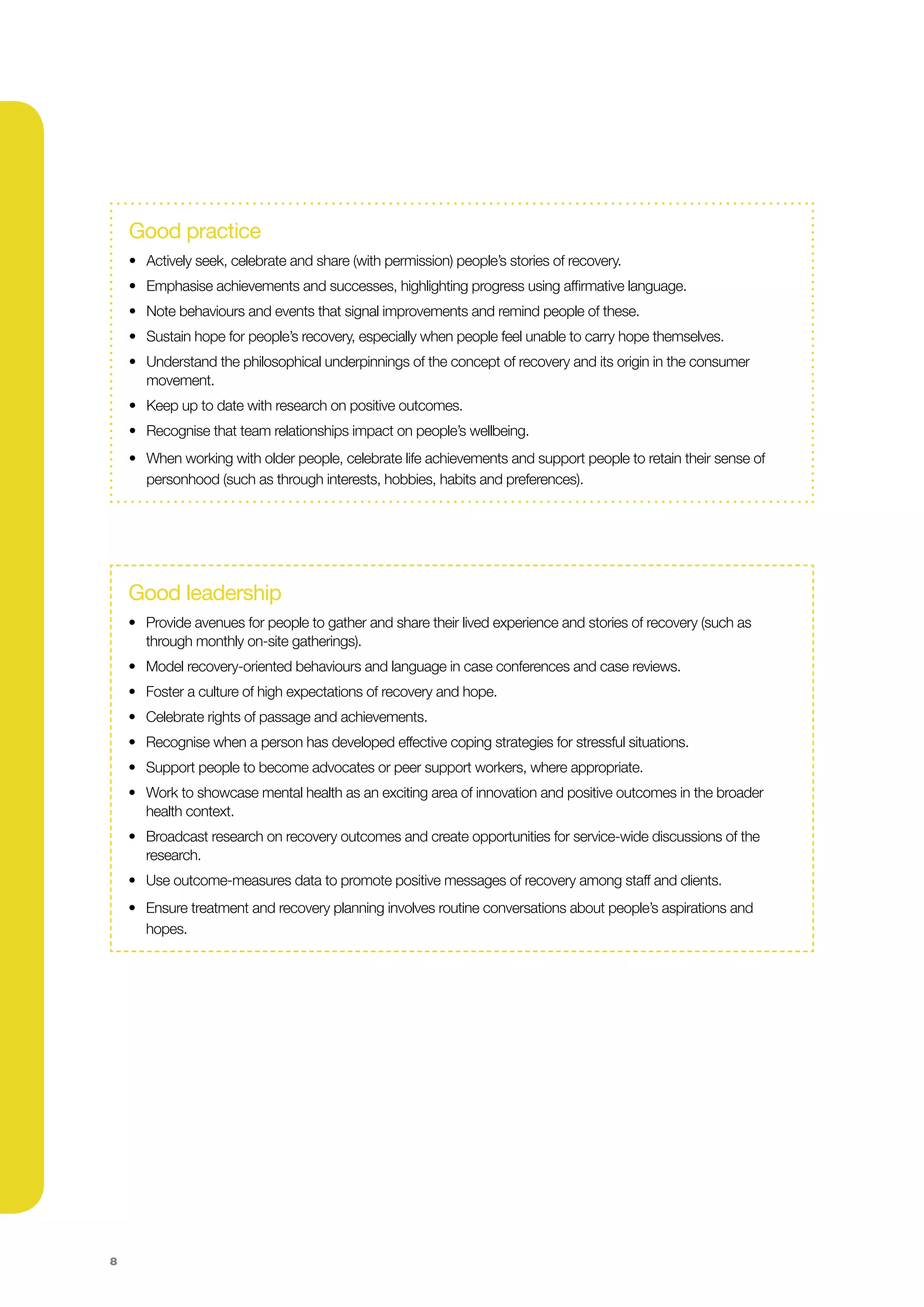 Framework for Recovery Oriented Practice | PDF