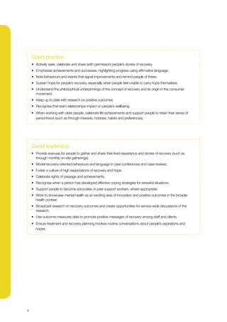 Framework for Recovery Oriented Practice | PDF