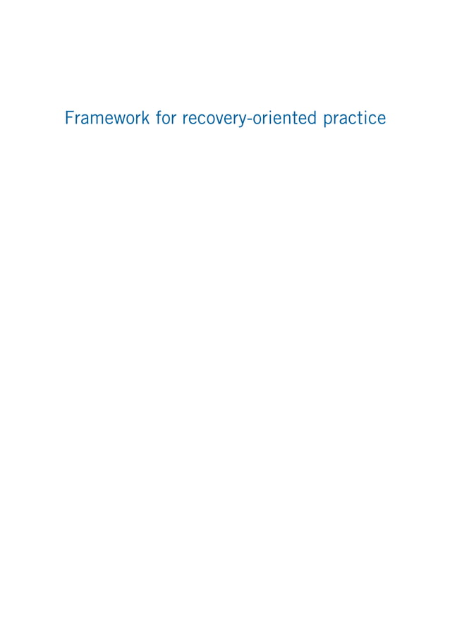 Framework for Recovery Oriented Practice | PDF