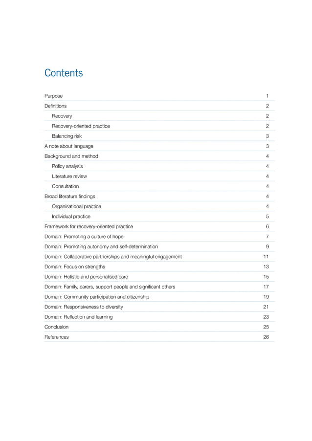 Framework for Recovery Oriented Practice | PDF