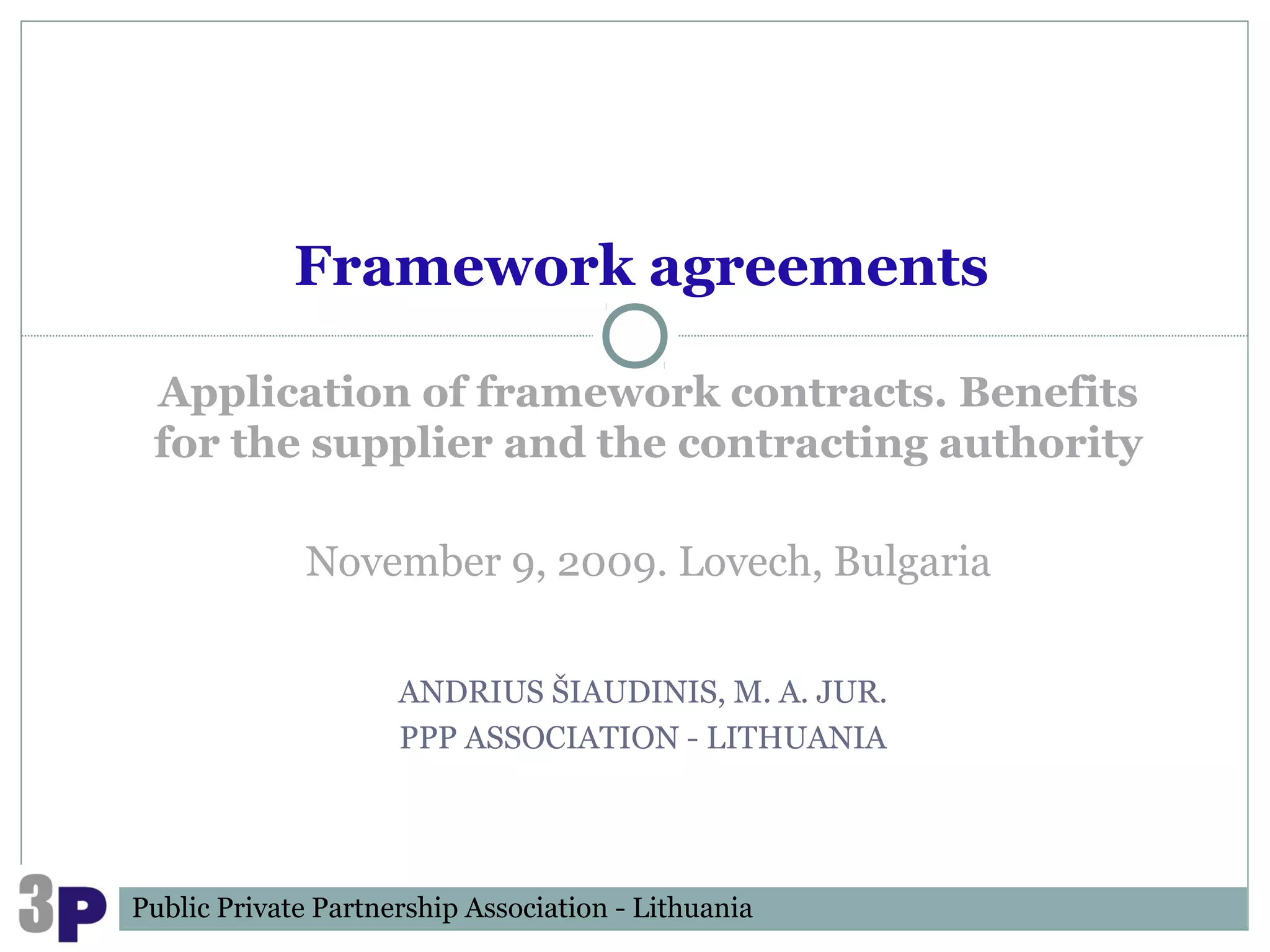 Framework agreements in EU Public Procurement | PPT