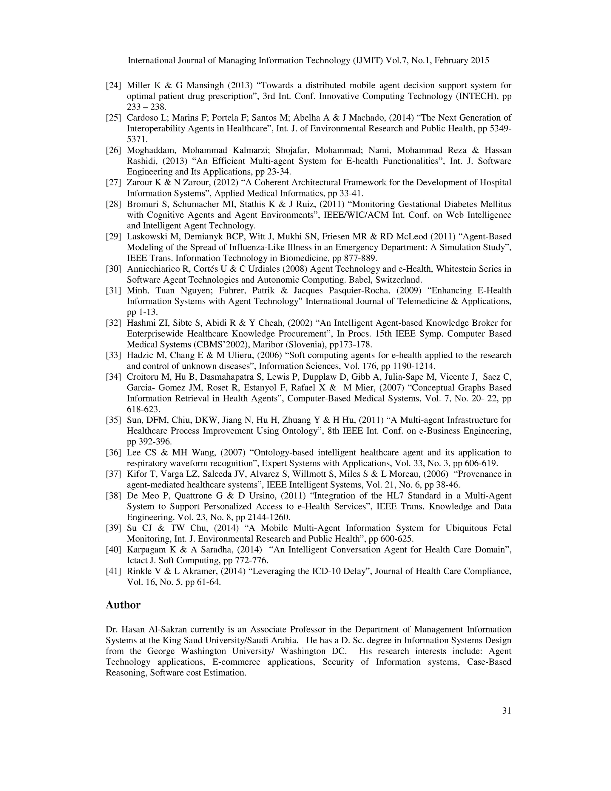 Framework Architecture for Improving Healthcare Information Systems using Agent Technology | PDF ...