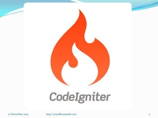 Pengenalan Framework CodeIgniter | PDF