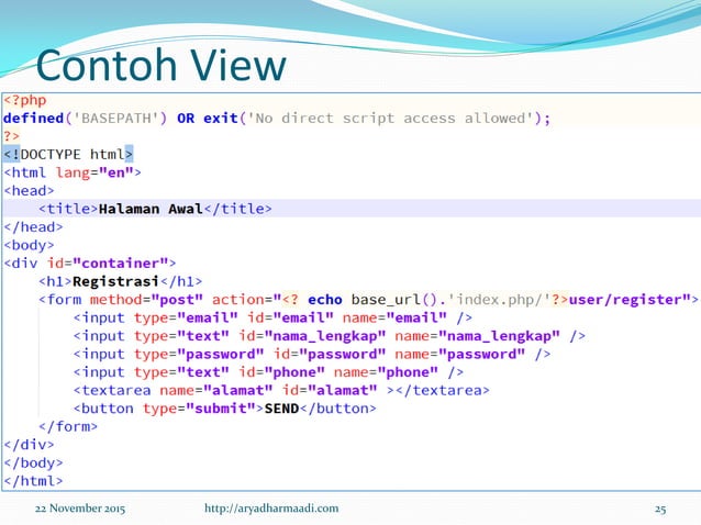 Pengenalan Framework CodeIgniter | PDF