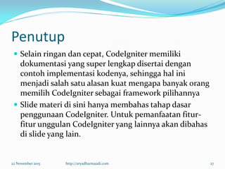 Pengenalan Framework CodeIgniter | PDF