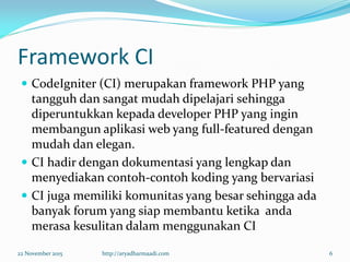 Pengenalan Framework CodeIgniter | PDF