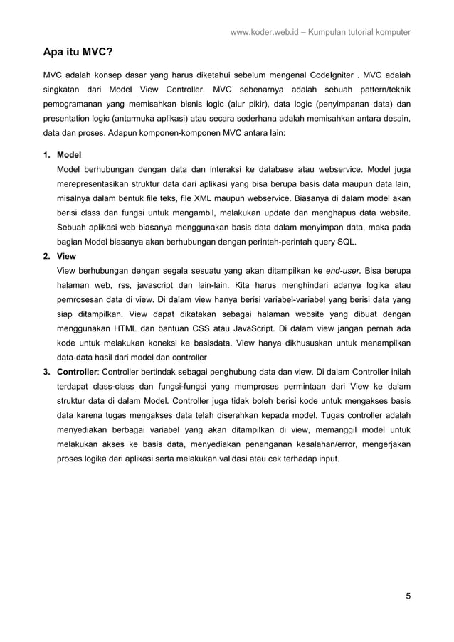 Framework codeigniter 2 | PDF