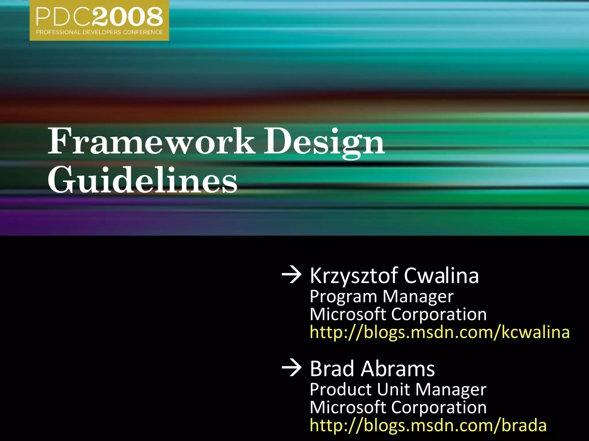 Framework Design Guidelines Ppt 9553