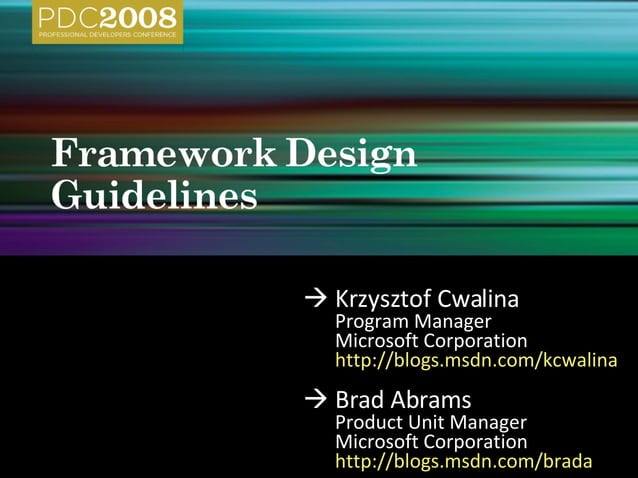 Framework Design Guidelines | PPT