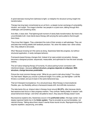 Framework Design in Therapy: Why Structure Beats Spontaneity | PDF