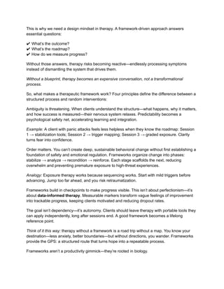 Framework Design in Therapy: Why Structure Beats Spontaneity | PDF