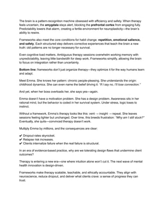 Framework Design in Therapy: Why Structure Beats Spontaneity | PDF