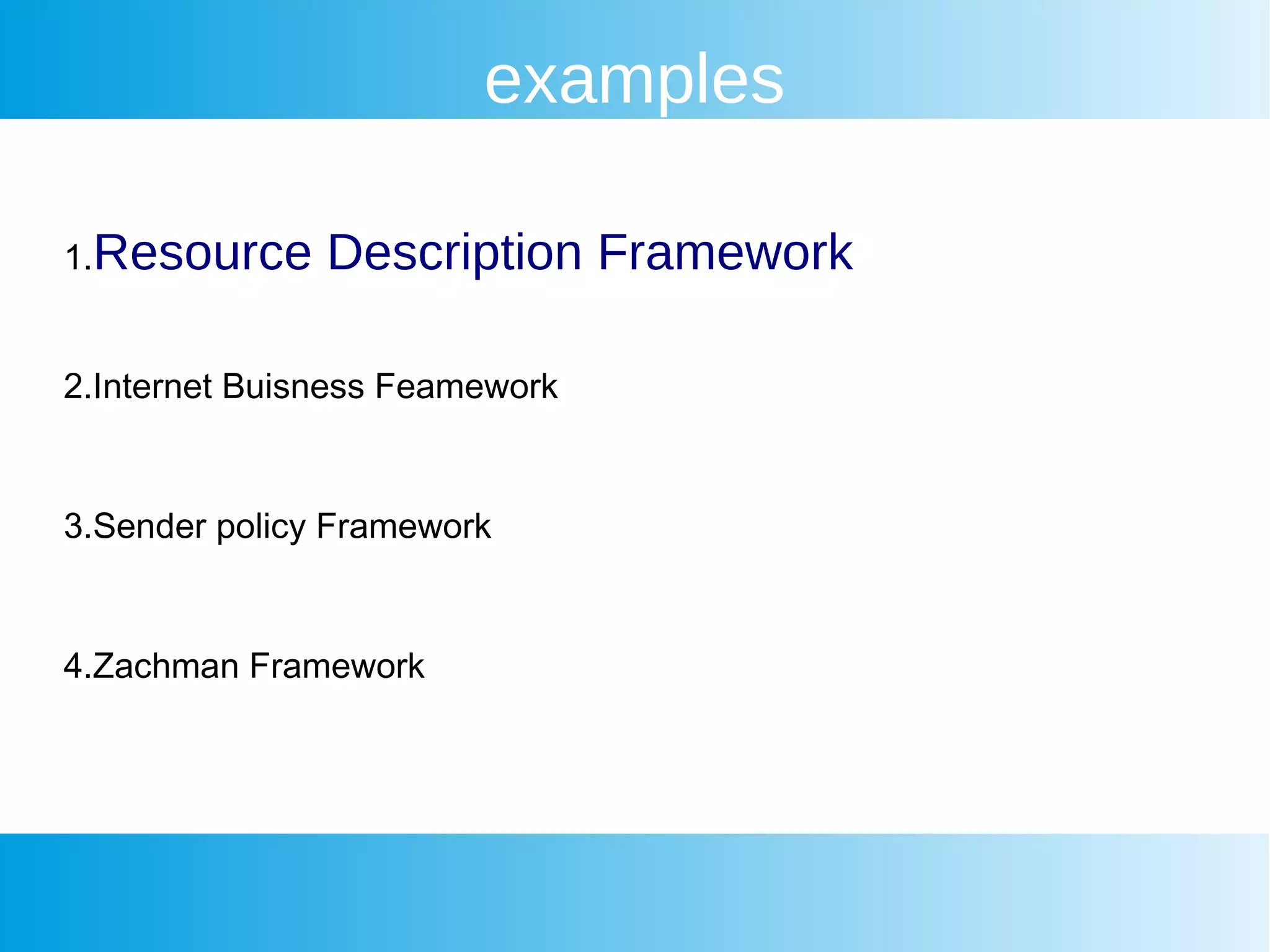 Framework examples | PPT