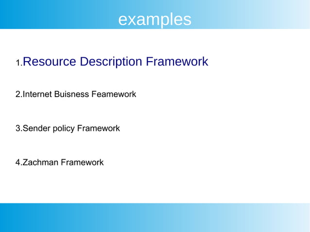Framework examples | PPT