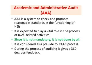 Framework for academic and administrative audit | PDF