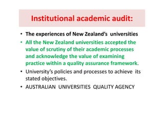 Framework for academic and administrative audit | PDF