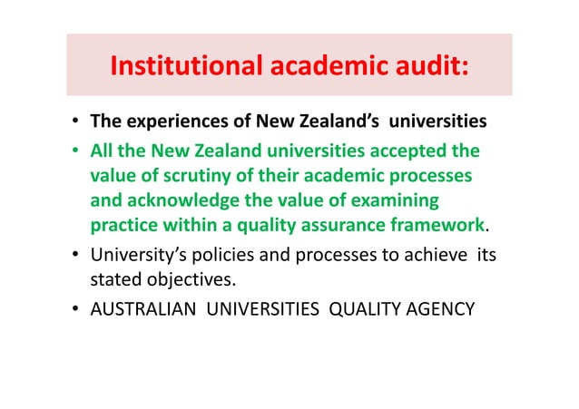 Framework for academic and administrative audit | PDF
