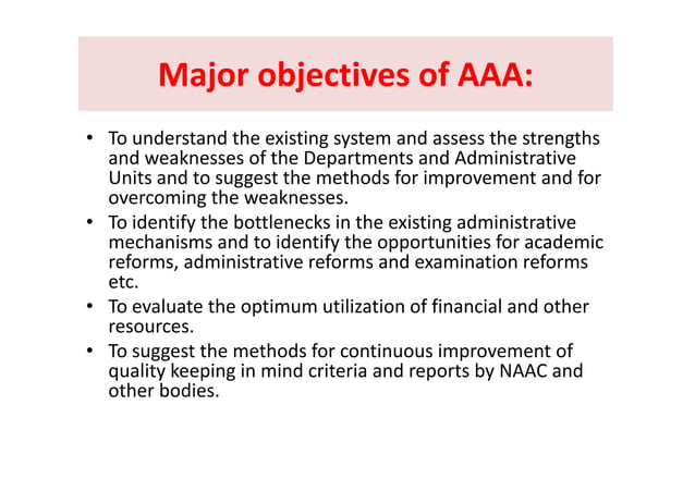 Framework for academic and administrative audit | PDF