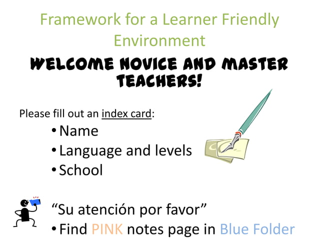 Framework for a Learner Friendly Environment | PPTX | Homework and ...