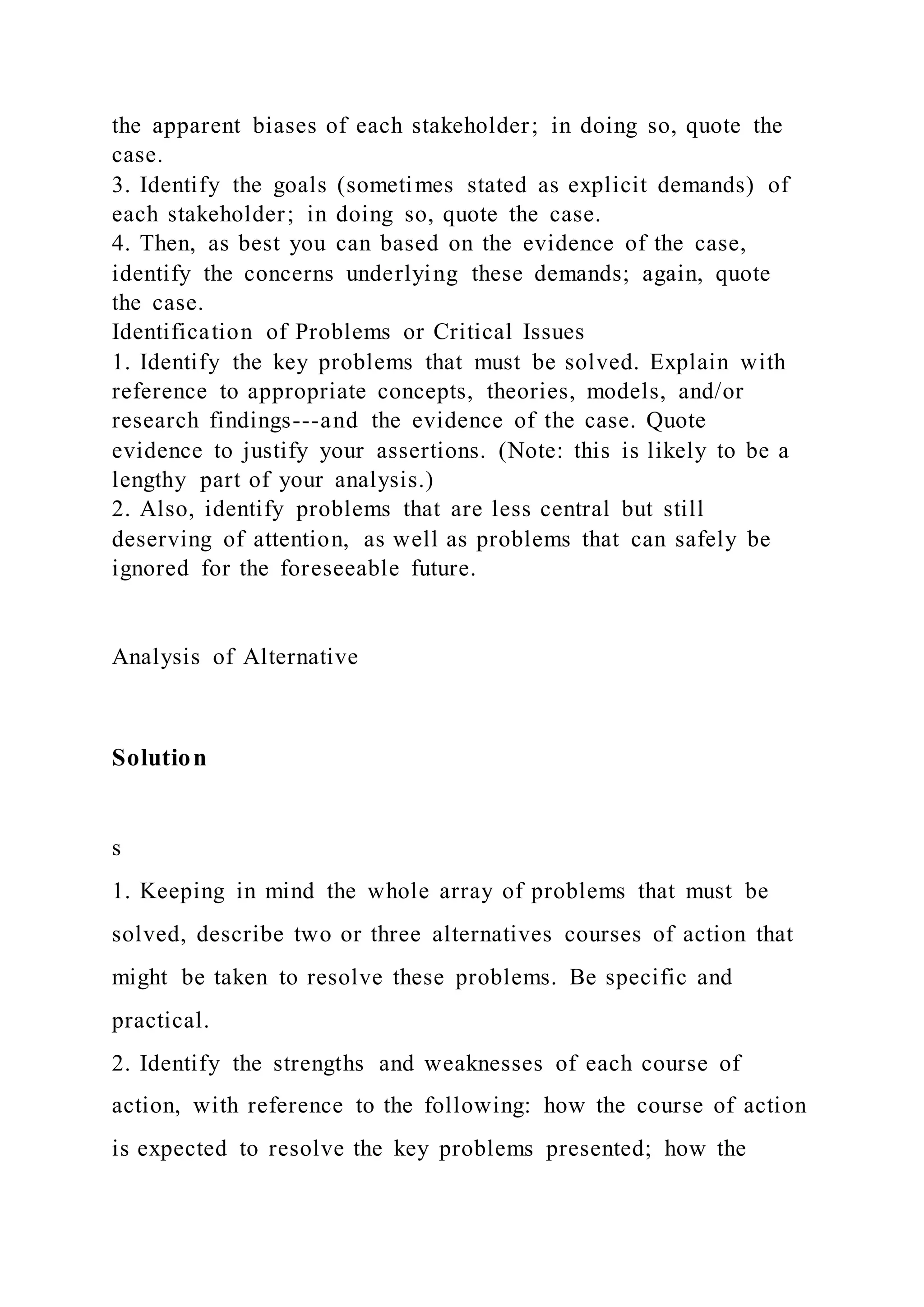 Framework for Case Analysis (Adapted from the original document | DOCX