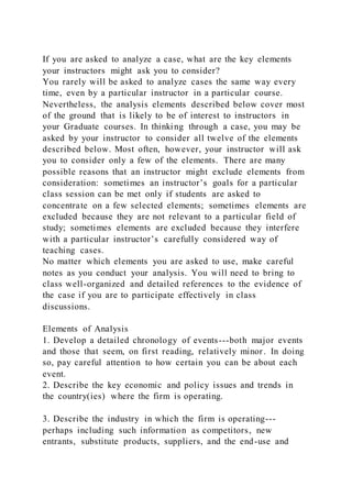 Framework for Case Analysis (Adapted from the original document | DOCX