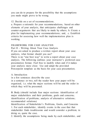 Framework for Case Analysis (Adapted from the original document | DOCX