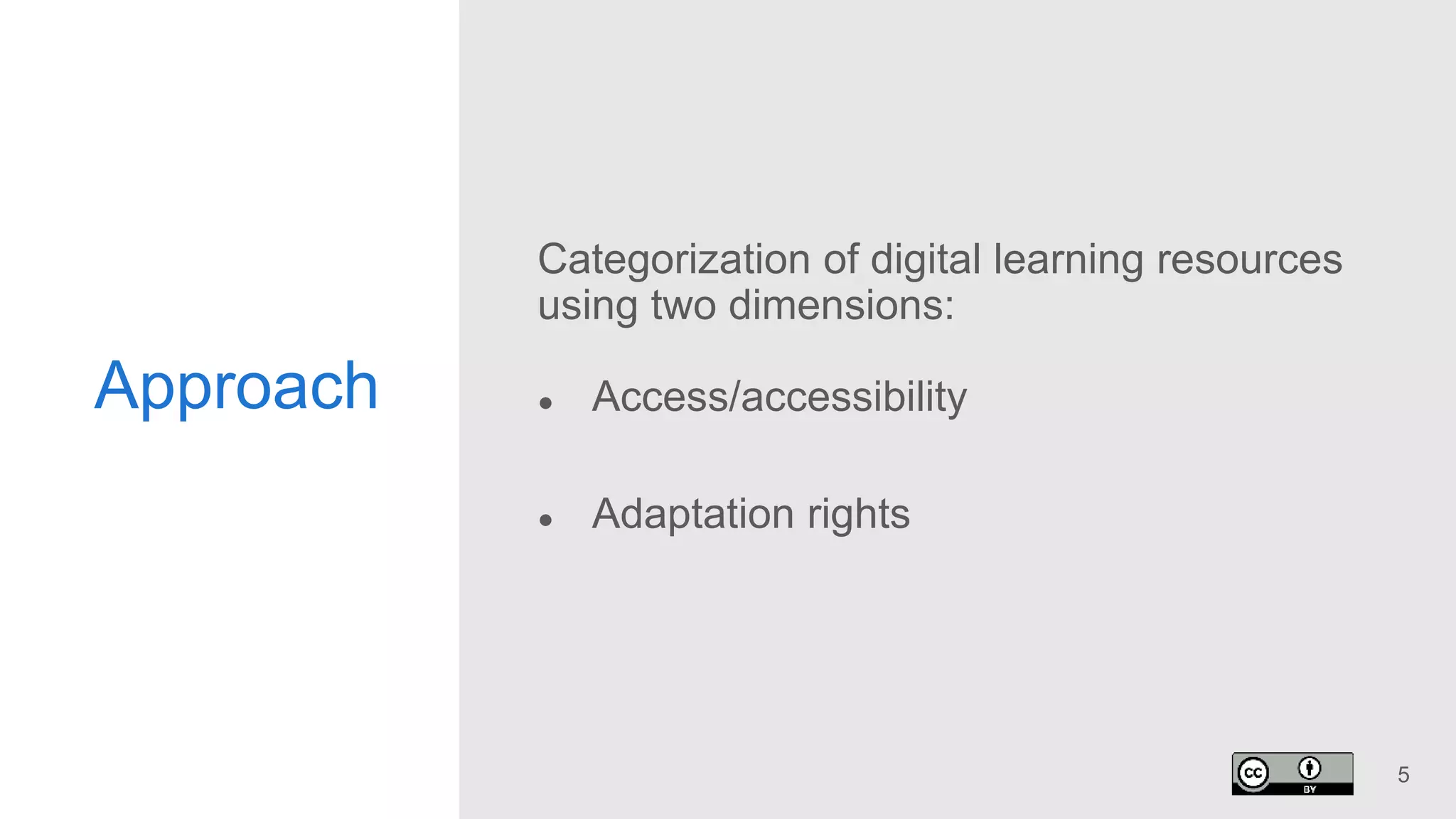 Framework for categorizing digital learning materials | PPT