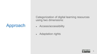 Framework for categorizing digital learning materials | PPT