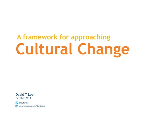 A Framework for Cultural Change | PPTX