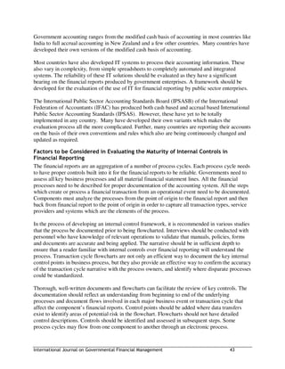 Framework For Evaluating Internal Controls Over Financial Reporting In Sovereign Governments | PDF