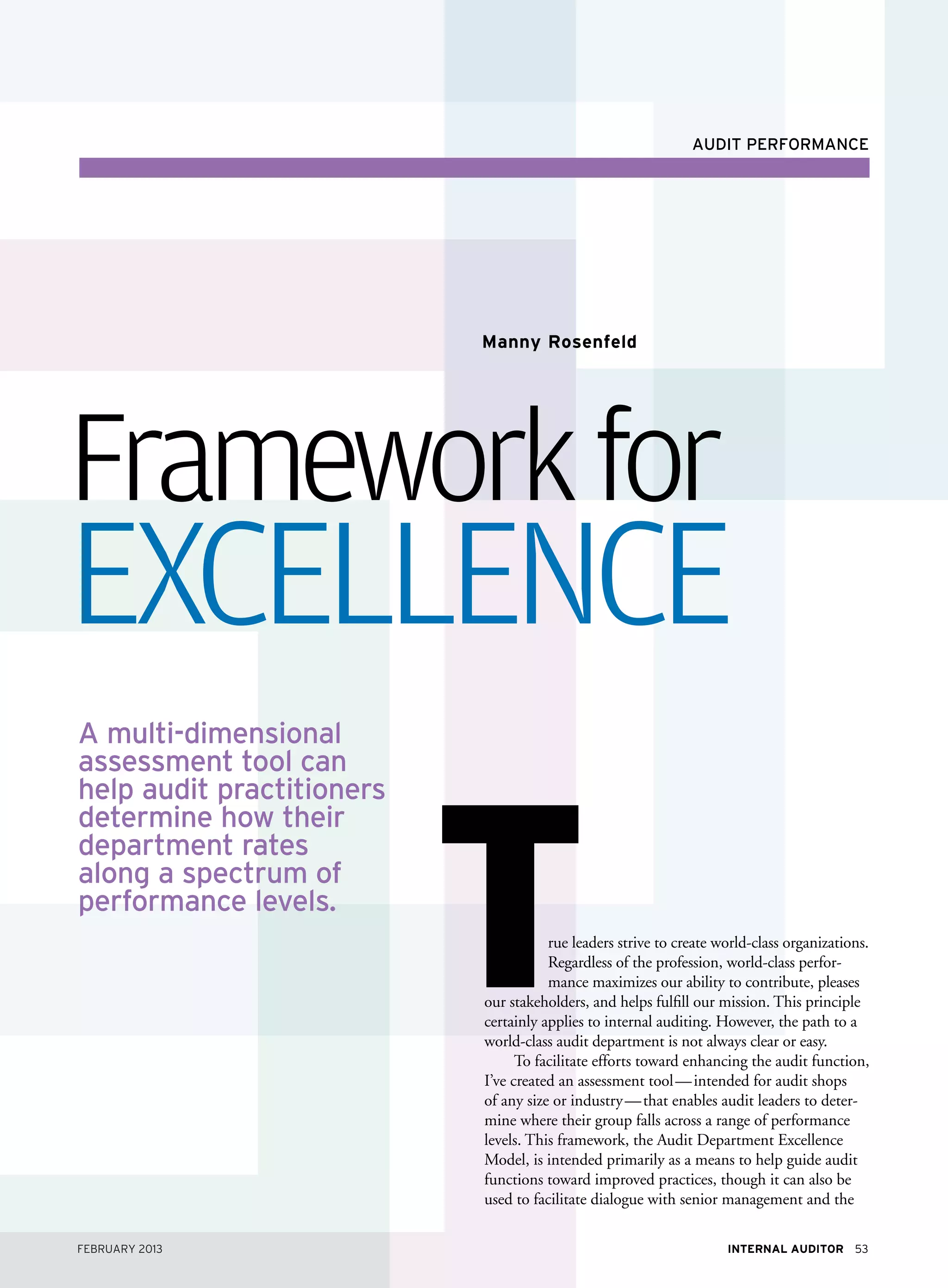 Audit Department Excellence Model | PDF
