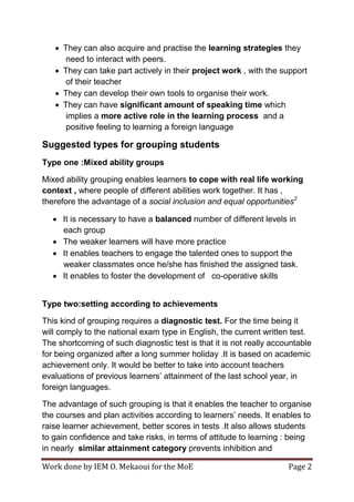 Framework for groupwork in middle school revised version pour fusion | PDF