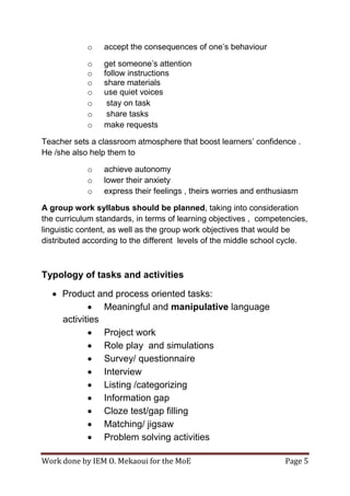 Framework for groupwork in middle school revised version pour fusion | PDF