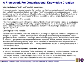 Framework For Knowledge Creation | PPT