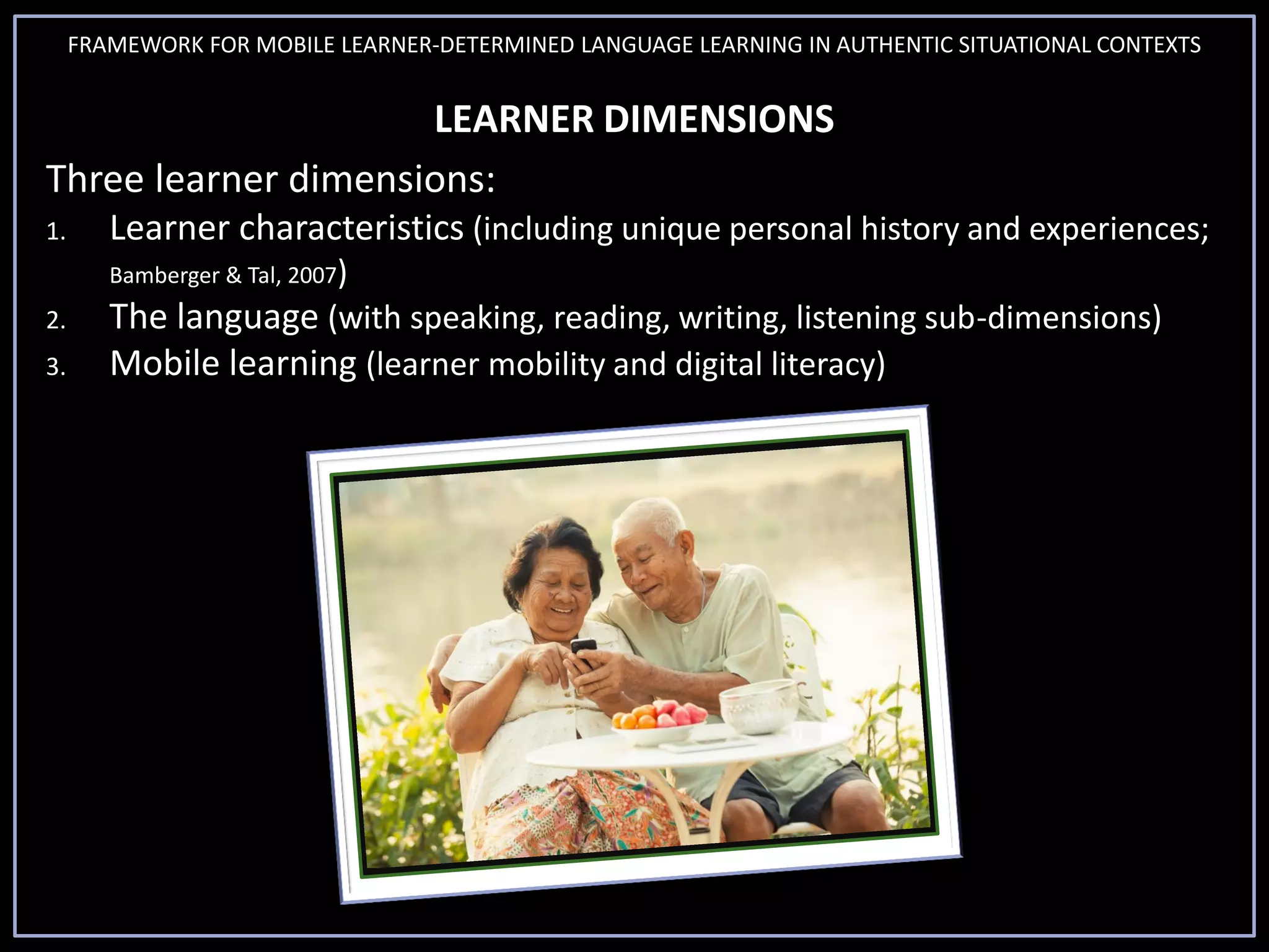 Framework for Mobile Learner Language Learning Contexts | PDF
