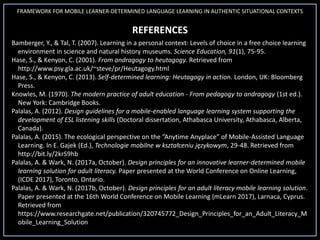 Framework for Mobile Learner Language Learning Contexts | PPT