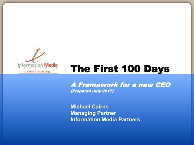 Framework for new CEO first 100 days planning.pdf | Business Expos & Conferences | Events