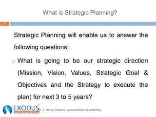 Framework for strategic planning for institutions of higher education ...