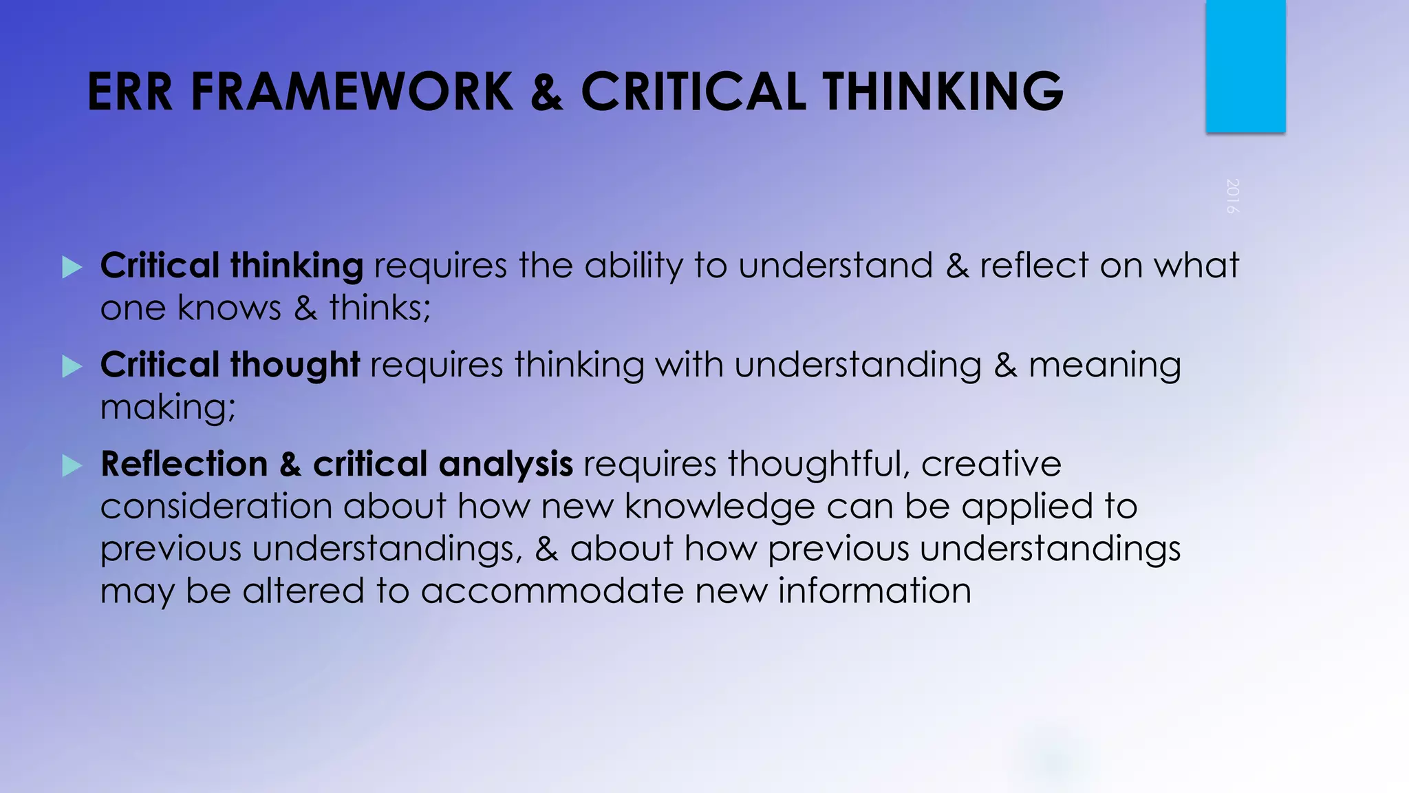 Framework for teaching critical thinking: Experience of teaching ...