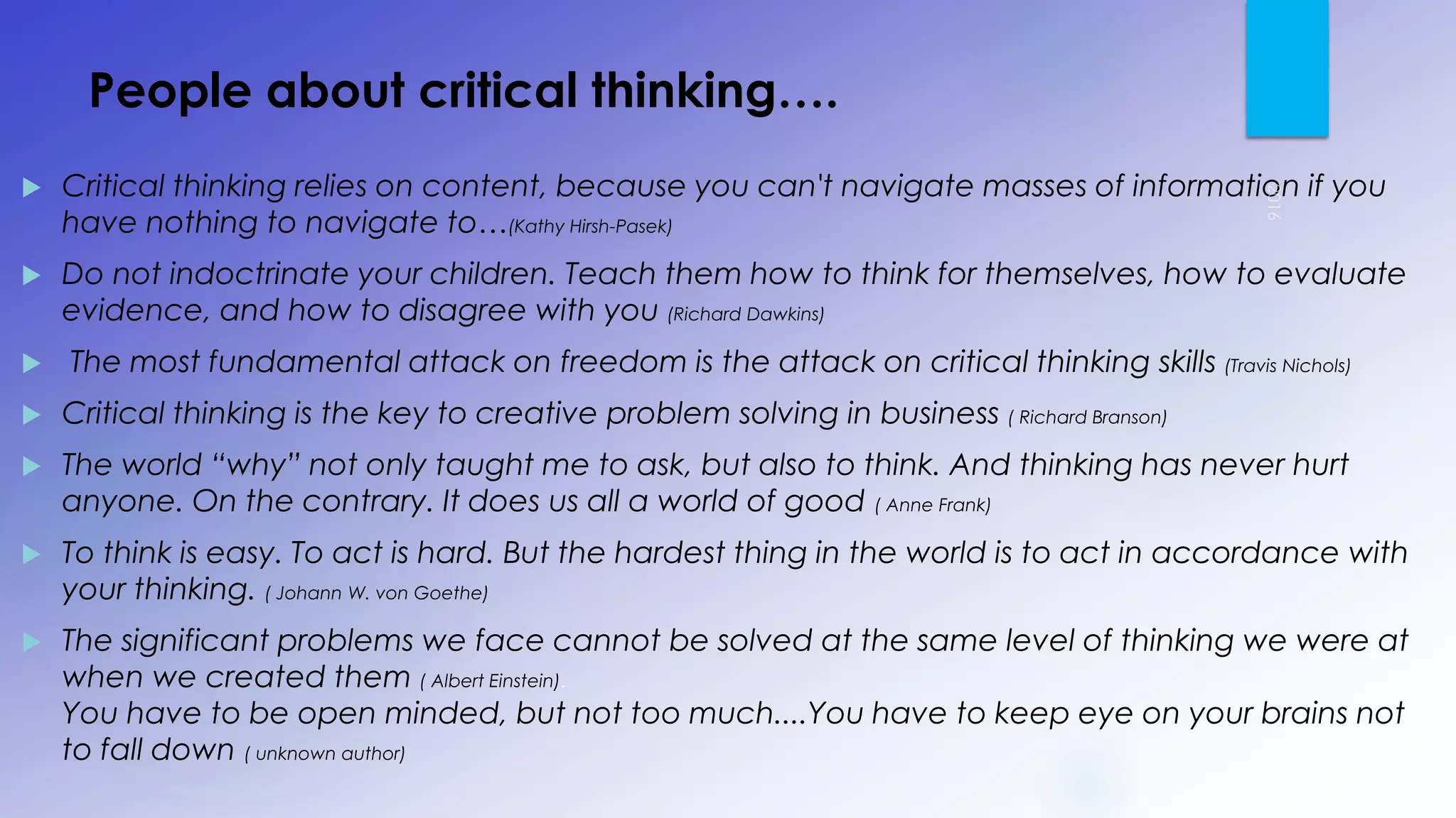 Framework for teaching critical thinking: Experience of teaching ...