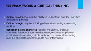 Framework for teaching critical thinking: Experience of teaching ...