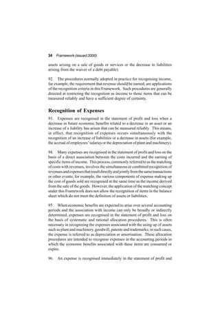 Framework for the preparation and presentation of financial statements ...