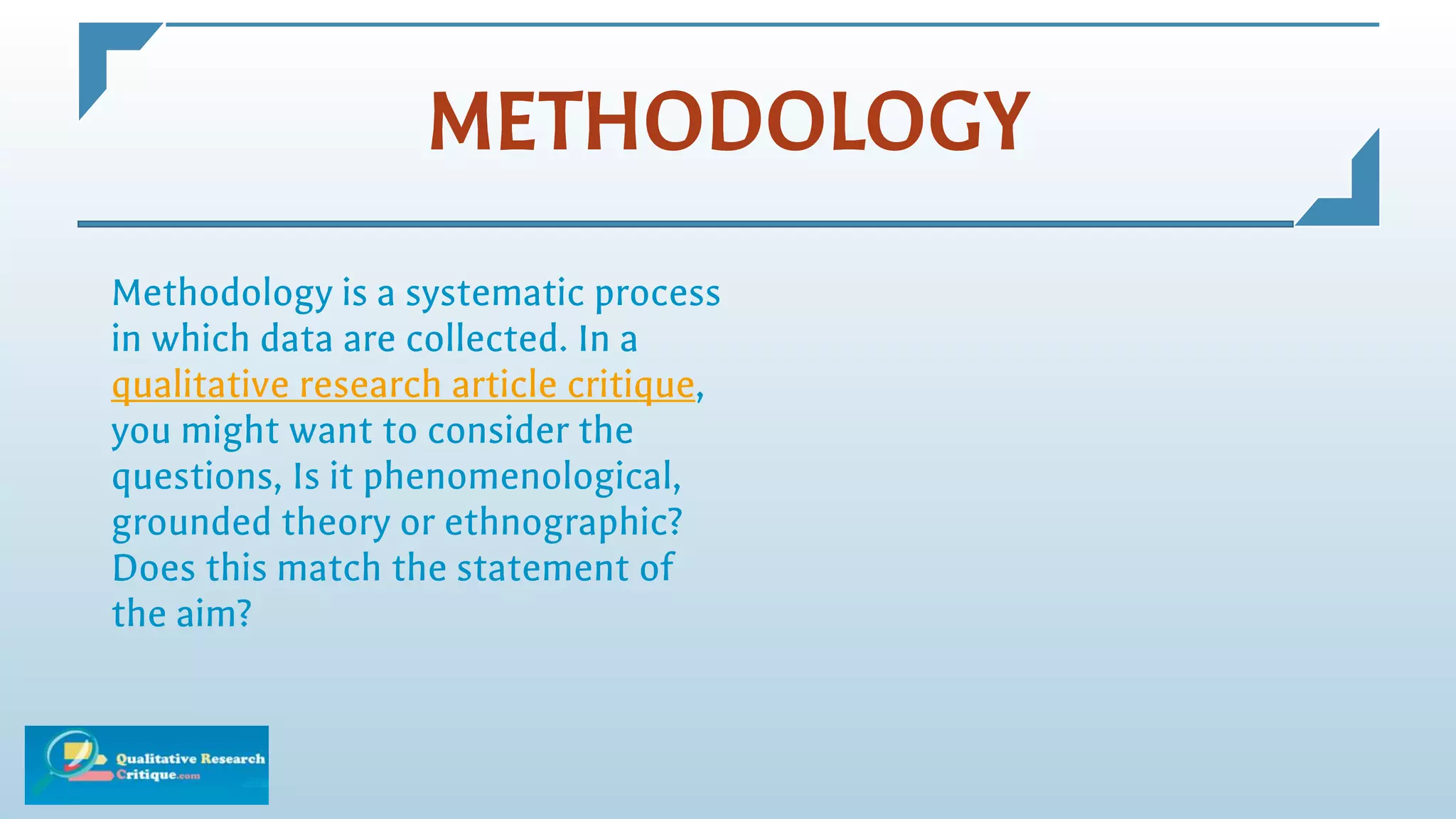 Framework of A Critique Qualitative Research Article | PPTX