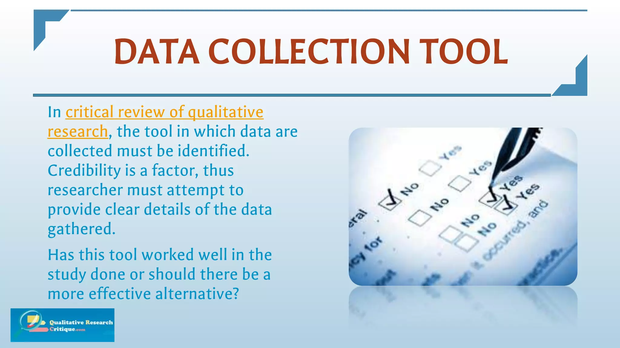 Framework of A Critique Qualitative Research Article | PPTX