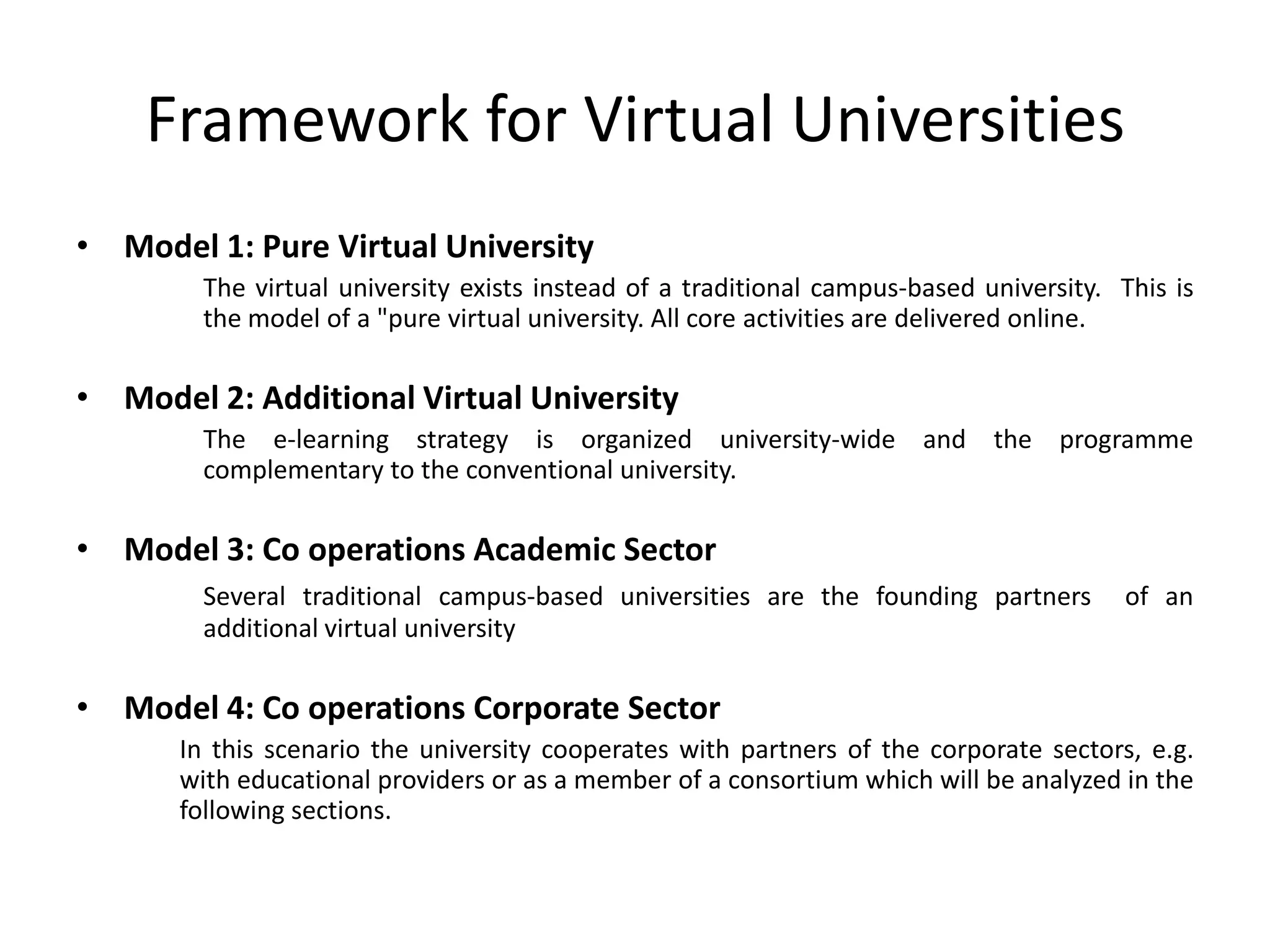 Framework Of E Learning Business Models | PPT