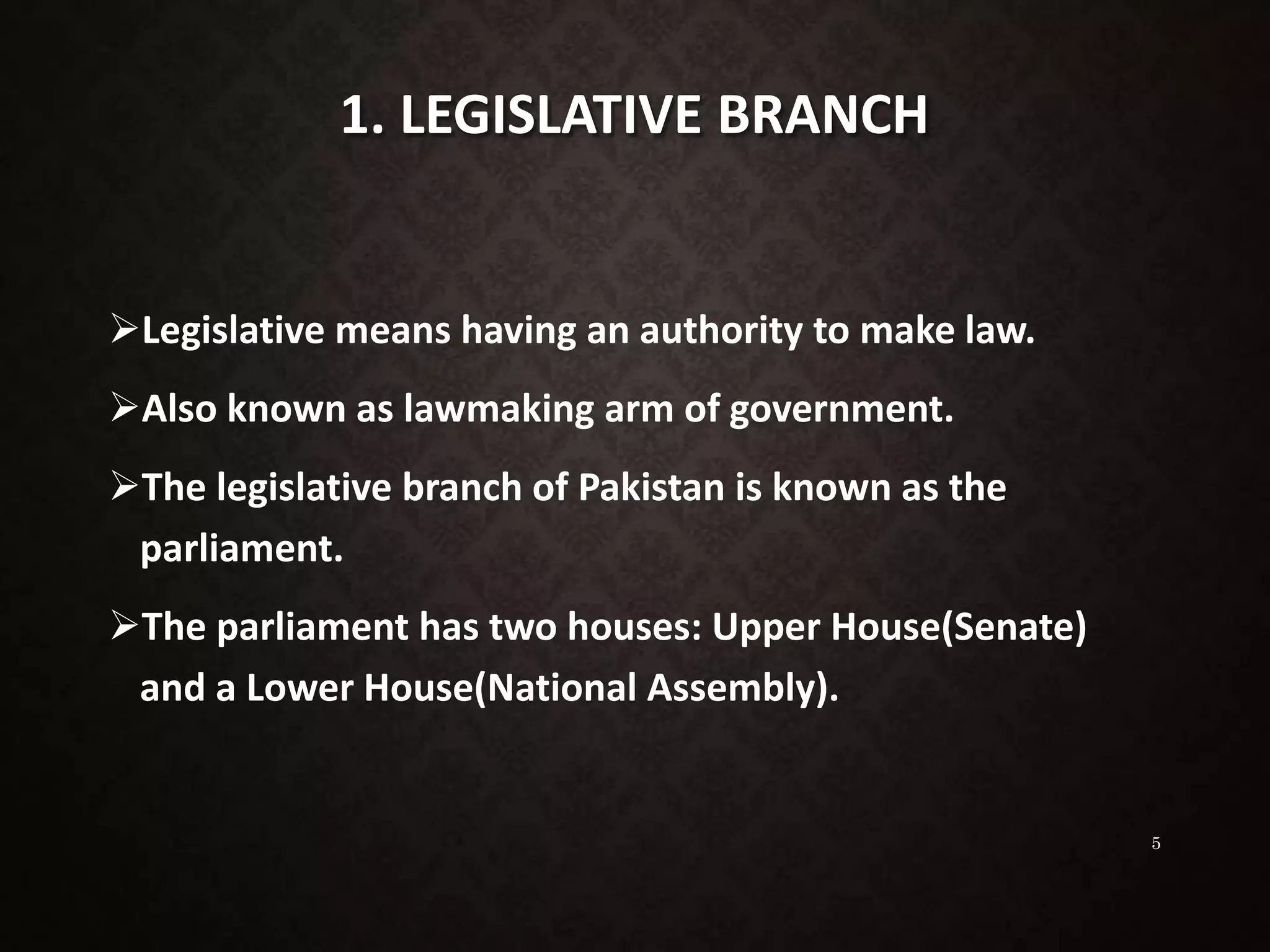 Framework of Government of Pakistan. | PPT