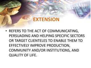 Framework of impact based college extension program | PPTX