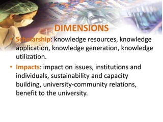 Framework of impact based college extension program | PPTX