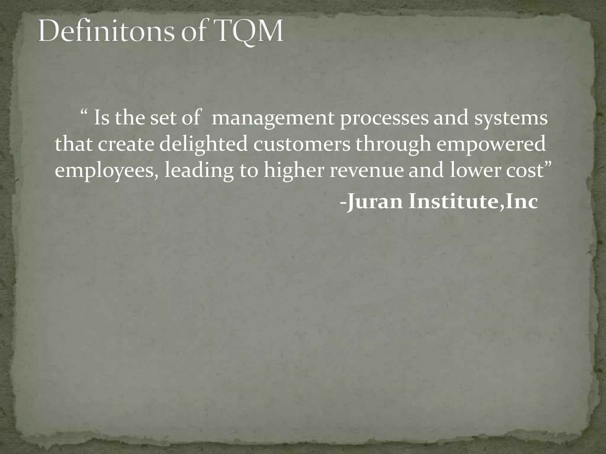 Framework of tqm | PPTX