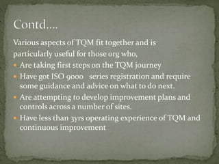 Framework of tqm | PPTX